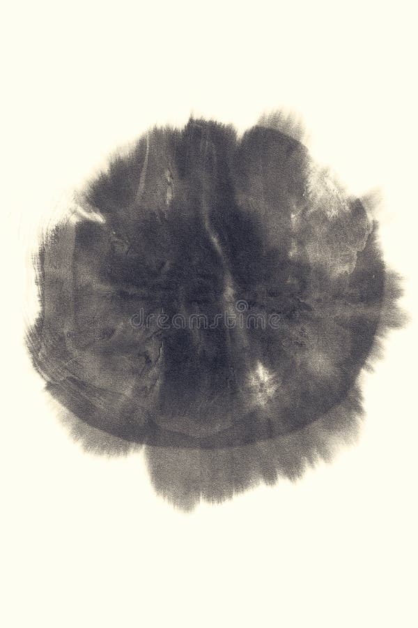 Handmade Circle Drawing Ink Black Brush Sketch Stock Image - Image of ...