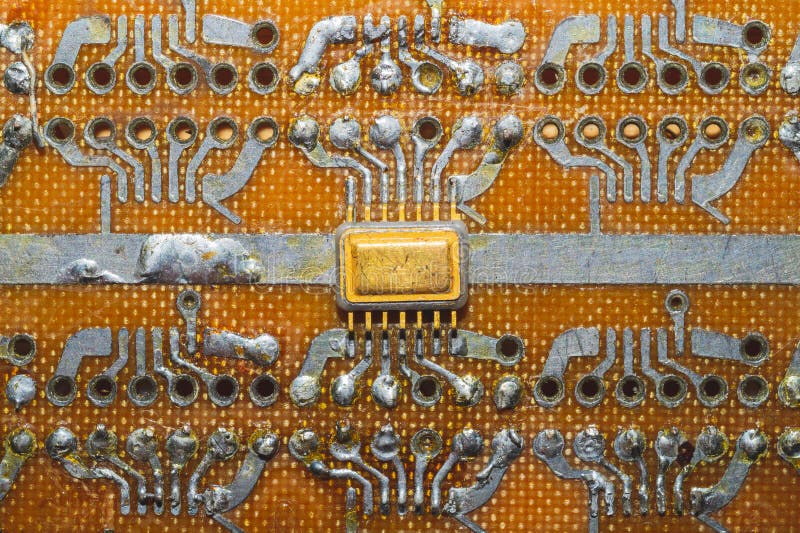 Handmade Circuit Board with Connections and Traces. Colorful Wires ...
