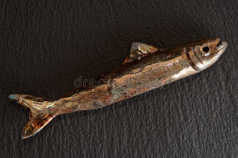 Handmade Clay Fish on Slate Plate Stock Image - Image of slate, symbol ...