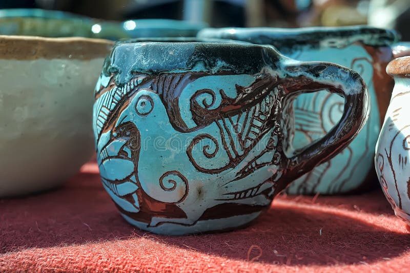 Handmade clay pots stock image. Image of market, ceramics - 31696039