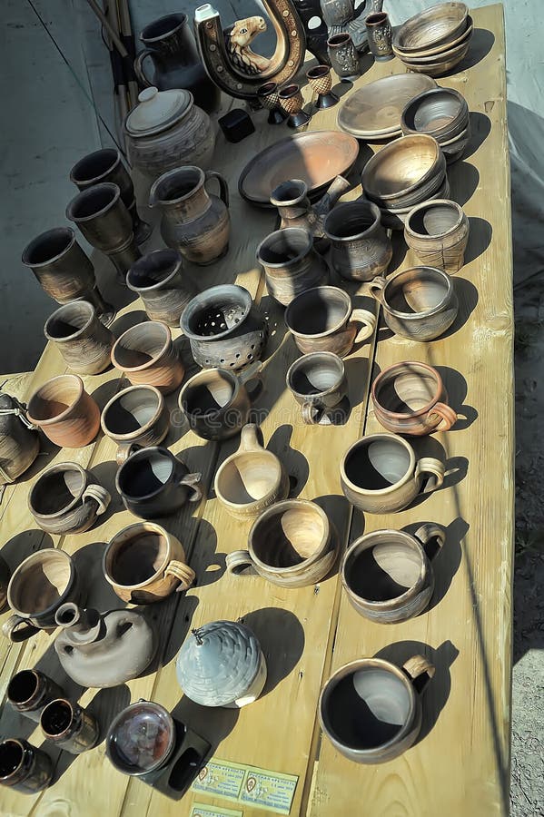 Handmade clay pots stock image. Image of market, ceramics - 31696039
