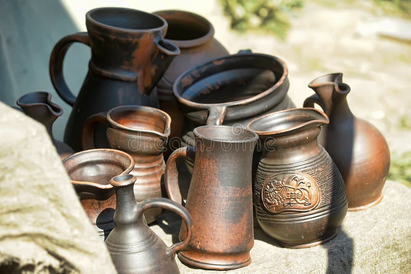 Handmade clay pots stock photo. Image of jars, ilocos - 54199982