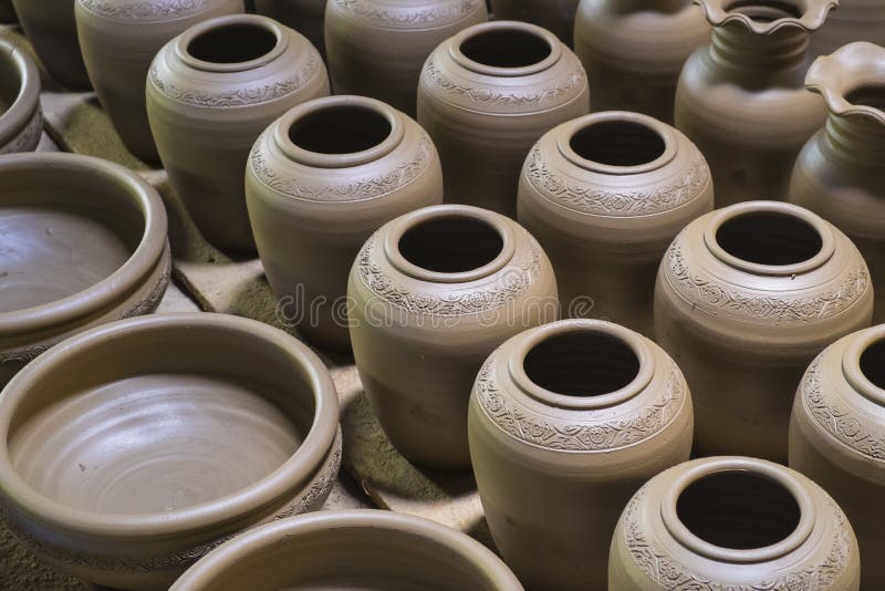 Handmade clay pottery. stock photo. Image of handmade - 63662480