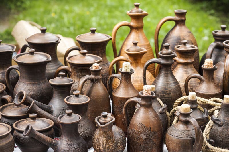 Handmade Clay Ware. Pottery Craft Ceramic.clay Tableware Stock Image ...