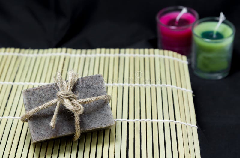 Handmade coffee scrub soap stock photo. Image of bowl - 37835820