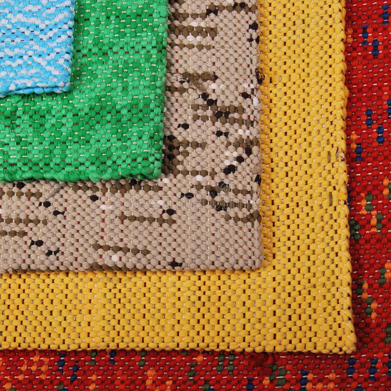 Handmade Colored Carpet and Rug Weavings, Colorful Rug Textures Stock ...