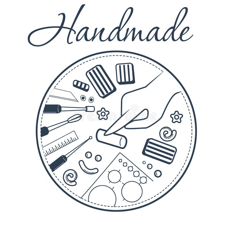 Handmade Concept Polymer Clay Icon Stock Illustration - Illustration of ...
