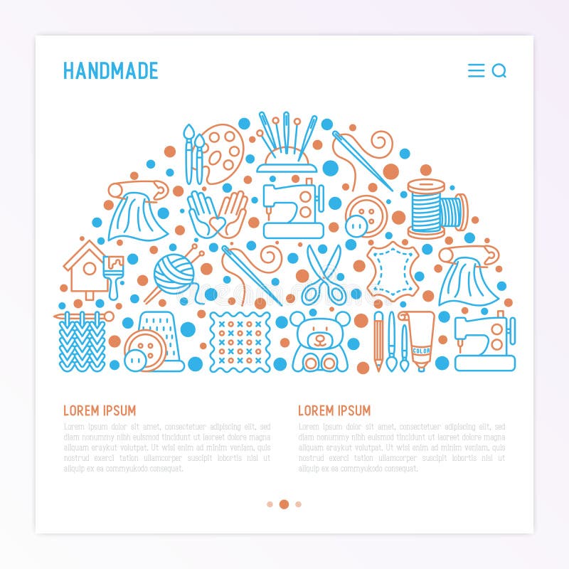 Handmade Concept in Half Circle Stock Vector - Illustration of modern ...