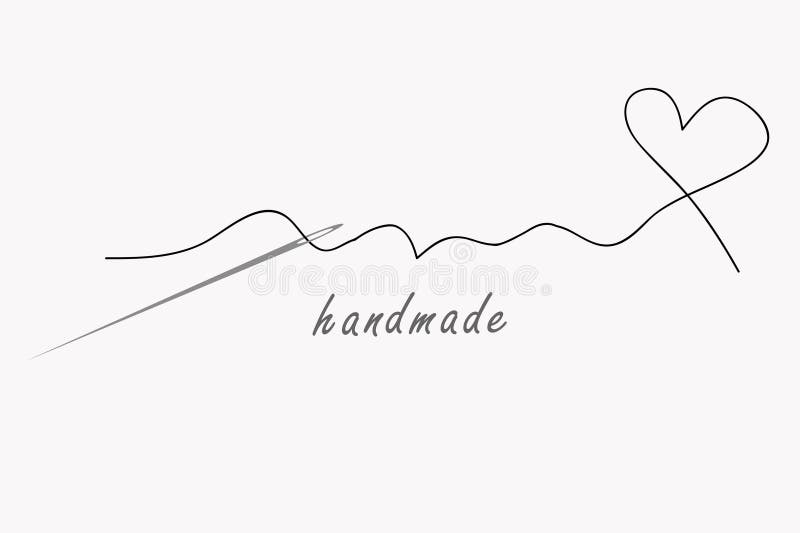 Handmade Concept with Needle and Thread Stock Vector - Illustration of ...