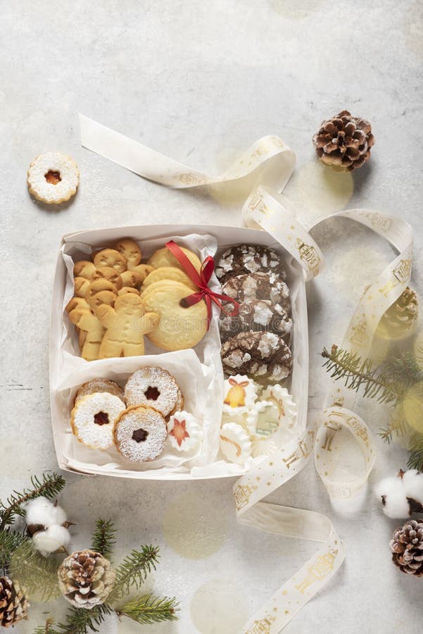 Handmade Cookies and Gift Box Stock Image - Image of table, food: 205269455