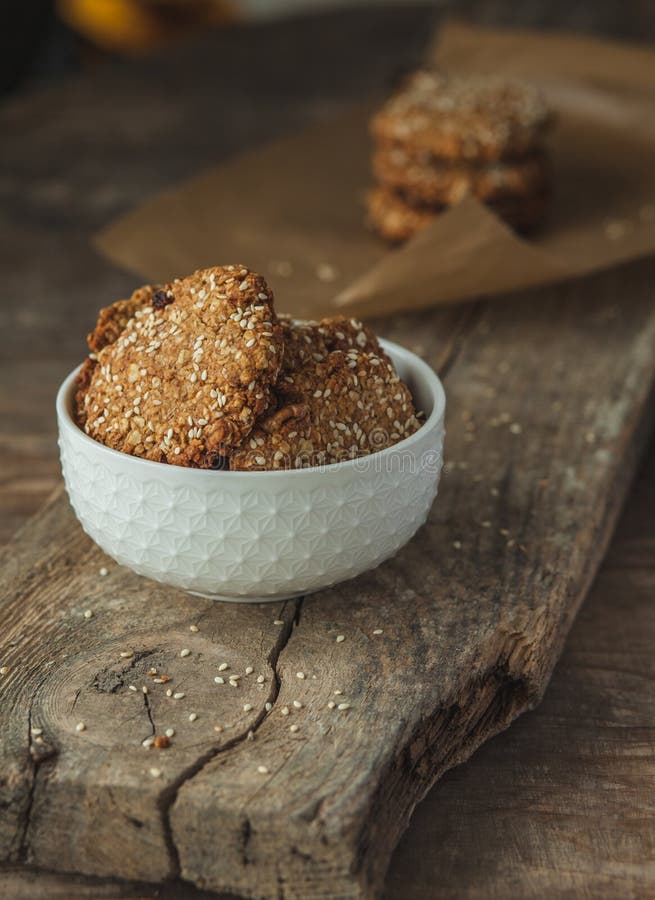 Handmade Cookies with Sesame Stock Photo - Image of beige, chocolate ...