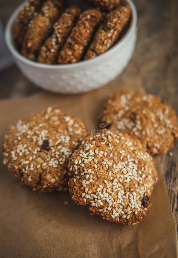 Handmade Cookies with Sesame Stock Image - Image of sesame, gastronomy ...