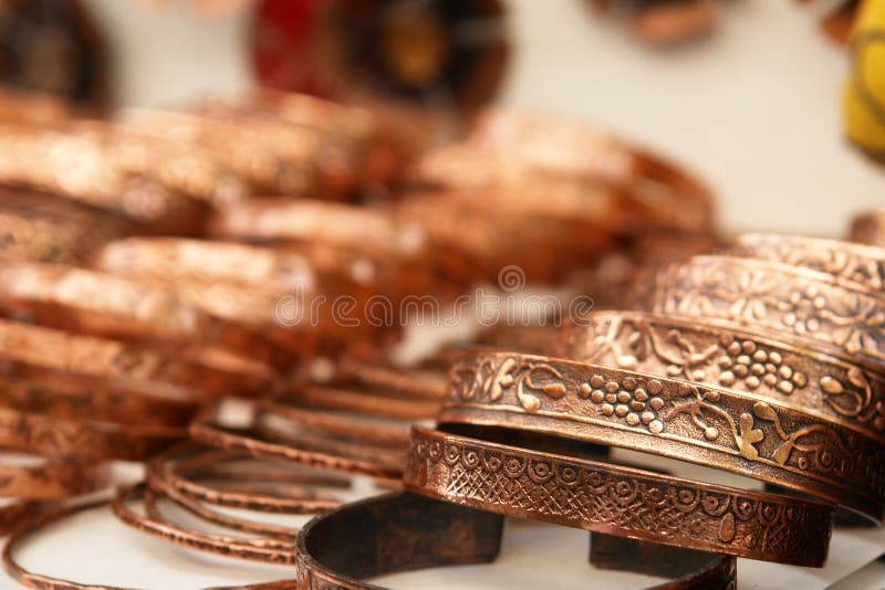 Handmade copper bracelets stock image. Image of sarajevo - 9464459