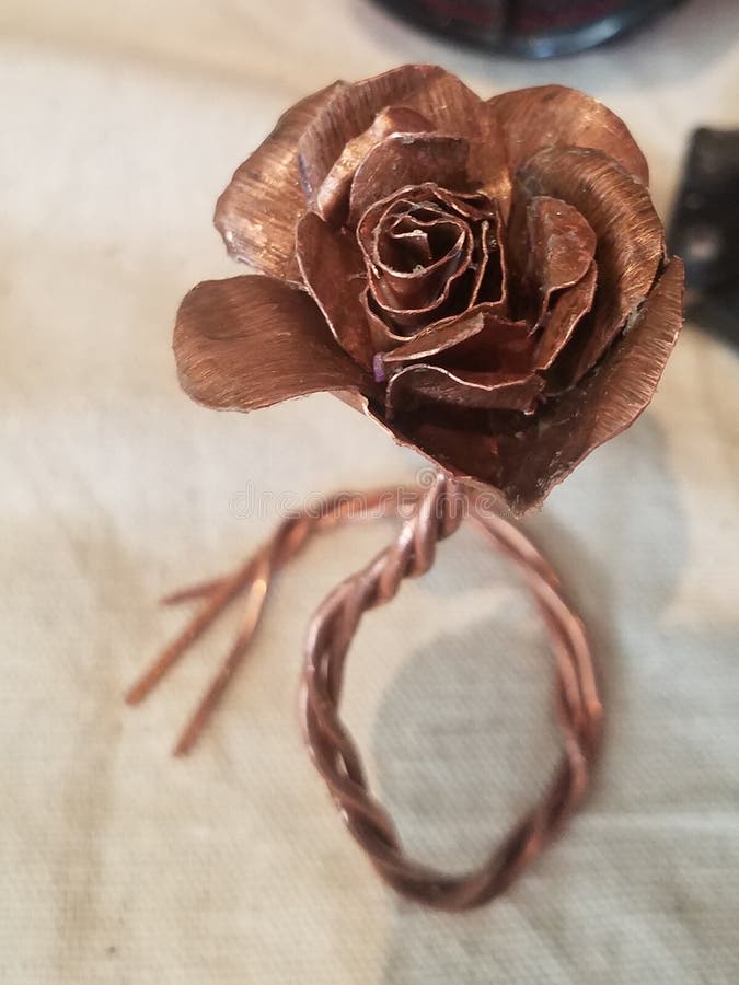 Handmade copper rose stock photo. Image of flower, dessert - 193828204