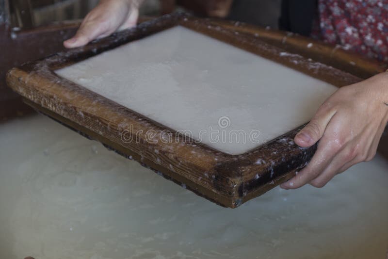 Handmade cotton paper stock image. Image of process, product - 47537903