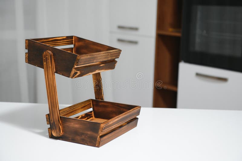 Handmade Craft Box for Vegetables or Fruits in the Kitchen Stock Photo ...