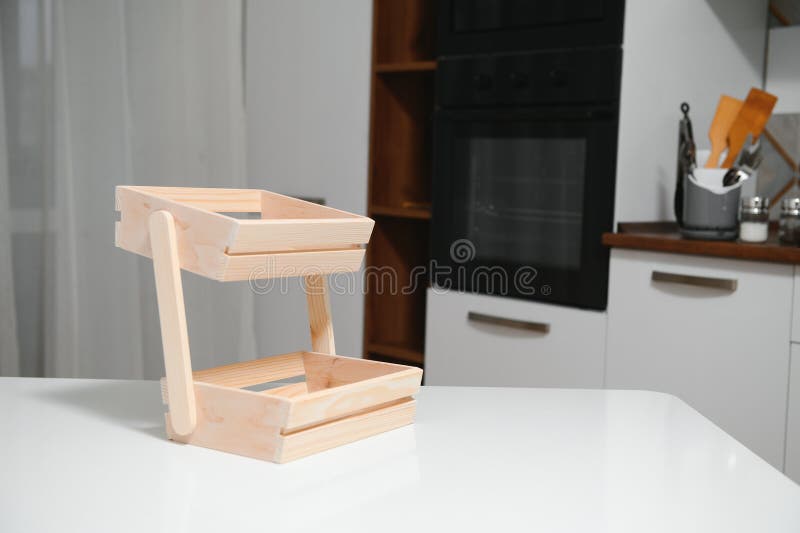 Handmade Craft Box for Vegetables or Fruits in the Kitchen Stock Image ...