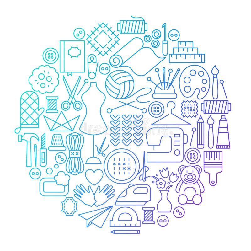 Handmade Circle Concept stock vector. Illustration of needlework ...