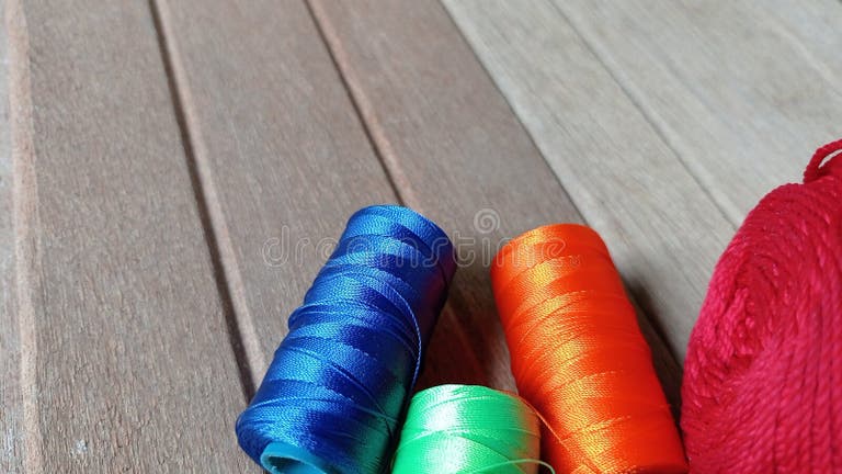 Handmade Craft Materials with Colorful Threads and Tools Stock Image ...