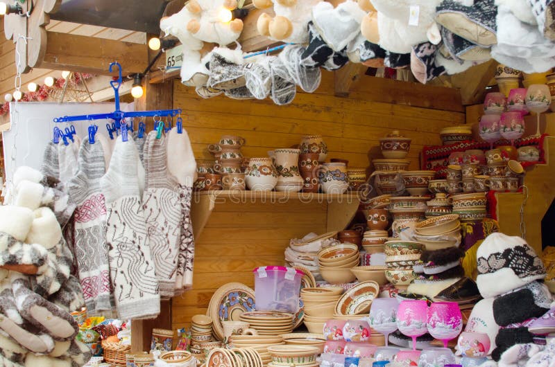 Handmade Crafts on City Market Stock Photo - Image of decoration ...