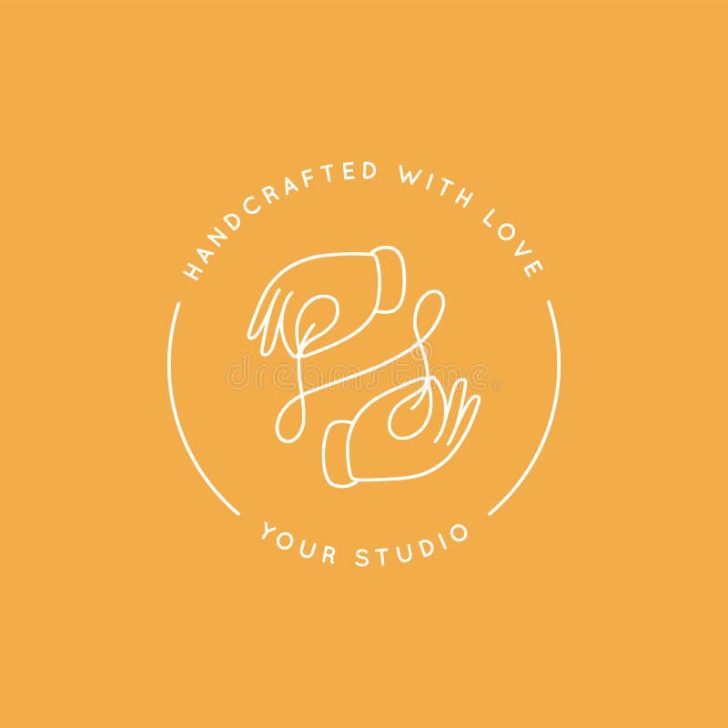 Handmade Crafts Workshop. Vector Logo Design Template in Linear Style ...