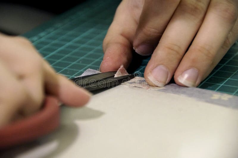 Handmade Creating of the Diary from Special Scrapbooking Paper Stock ...