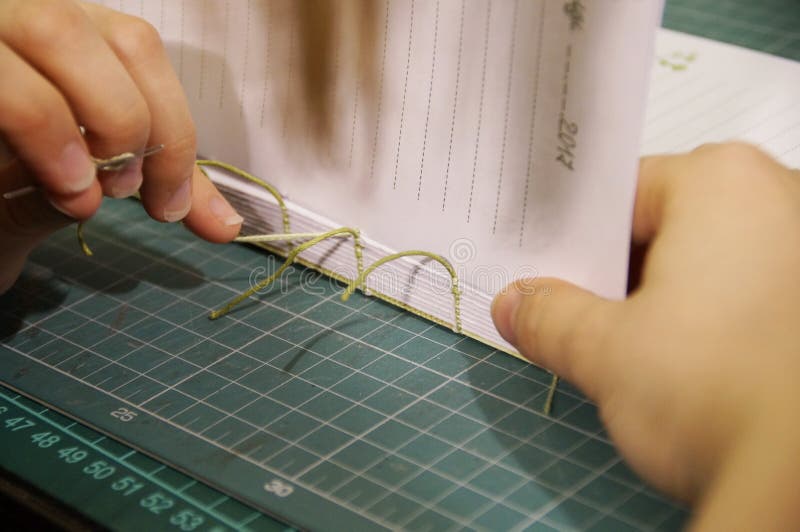 Handmade Creating of the Diary from Special Scrapbooking Paper Stock ...