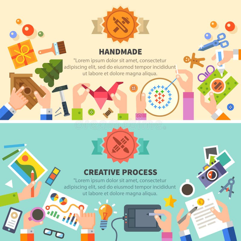 Handmade and Creative Process Stock Vector - Illustration of ...