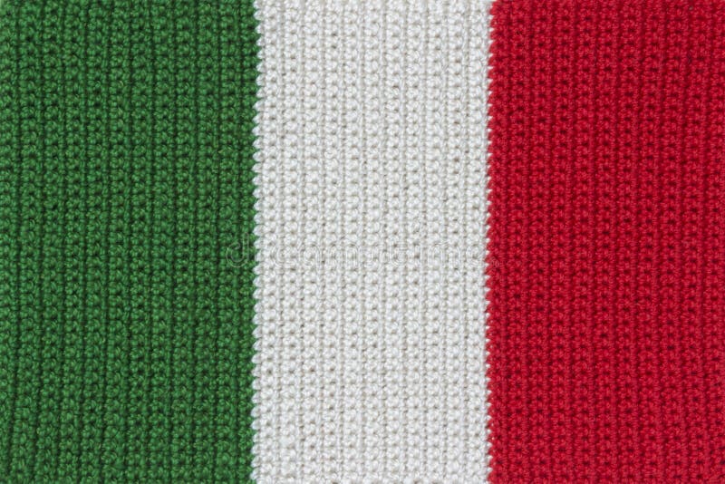 Handmade Crochet Italy Flag Made of Cotton Yarn. Stock Image - Image of ...