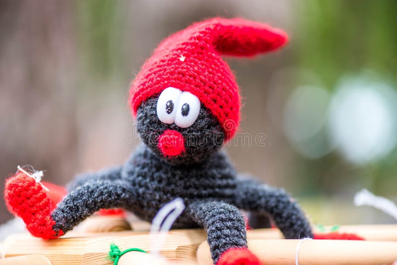 Handmade Crocheted Little Spider Toy Stock Photo - Image of stuffed ...