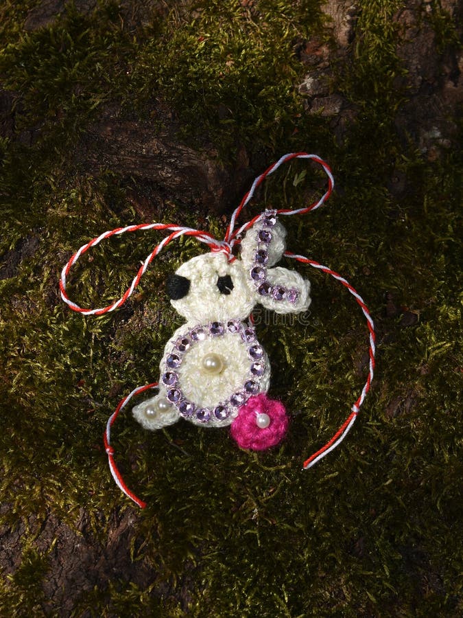 Unique Handmade Crocheted Martisor, a Romanian Spring Tradition. Stock ...