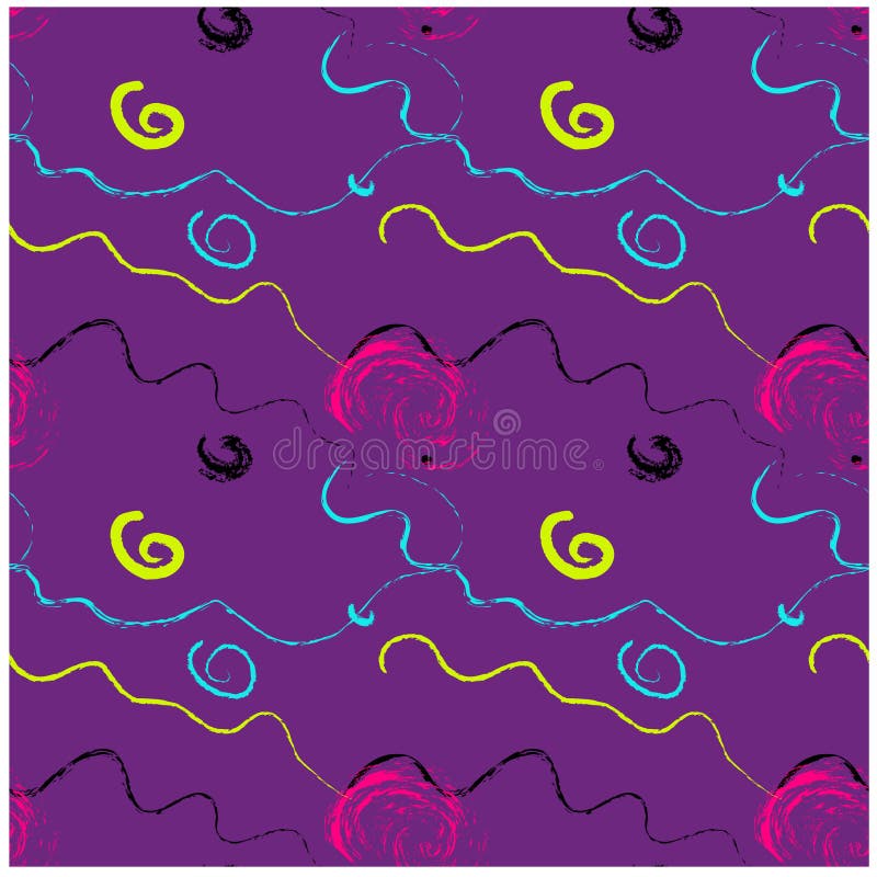 Handmade Curvy Wavy Seamless Pattern Stock Vector - Illustration of ...