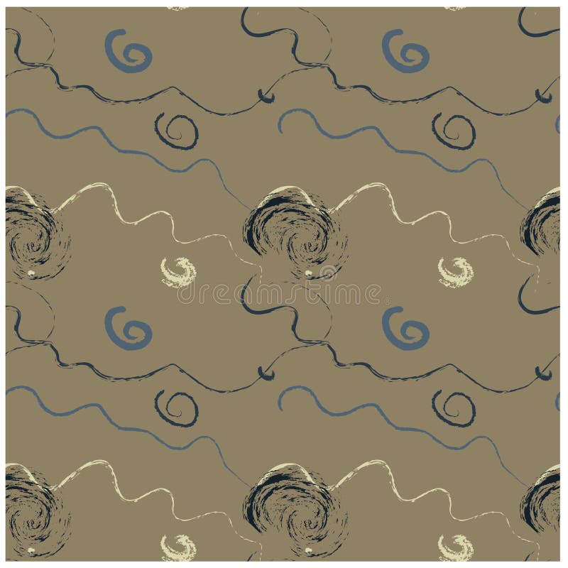 Handmade Curvy Wavy Seamless Pattern Stock Vector - Illustration of ...