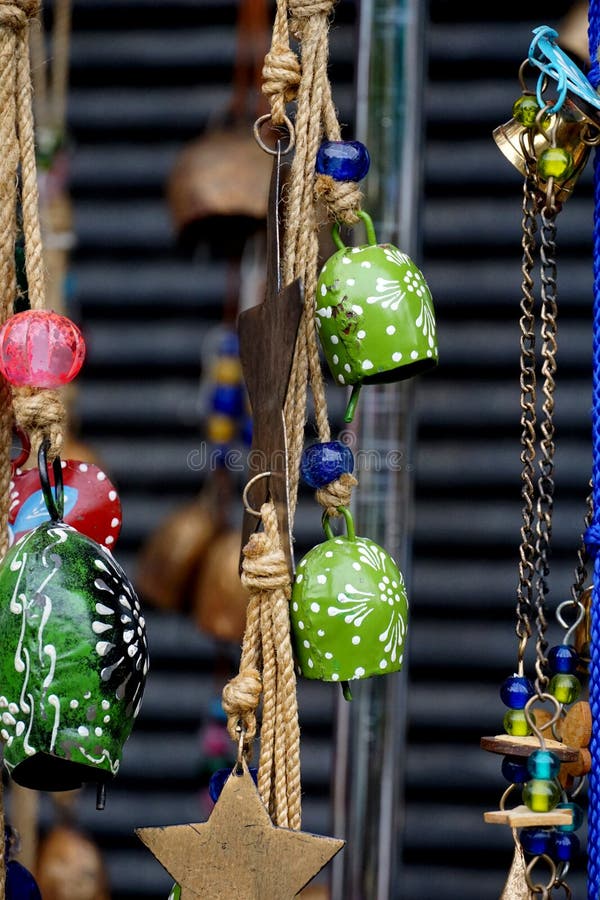 Handmade Decoration, Hanging Bells on a Rope Stock Photo - Image of ...