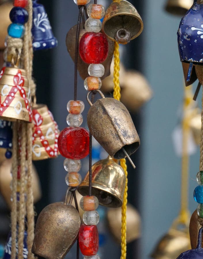Handmade Decoration, Hanging Bells on a Rope Stock Photo - Image of ...