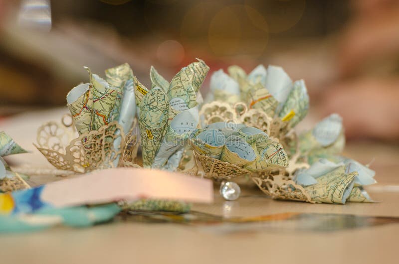 Handmade Decorations from the Newspaper Stock Image - Image of ...