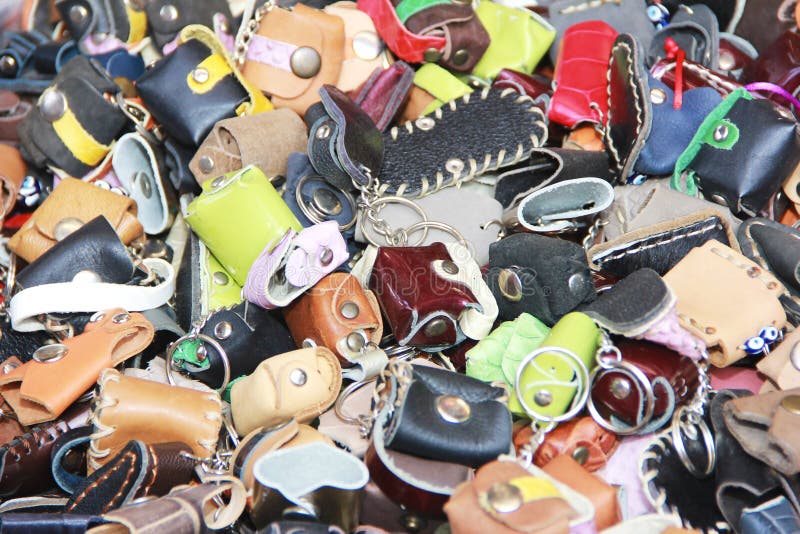 Handmade Decorative Multi-colored Wallets Genuine Leather Key Chains ...