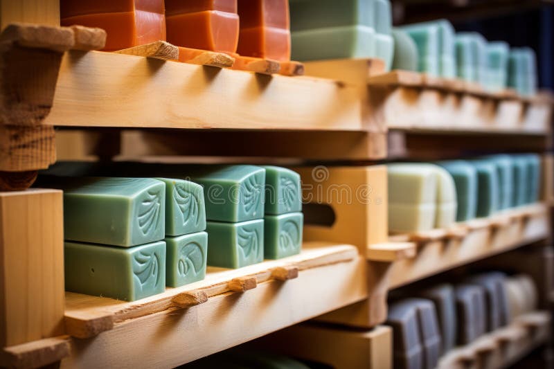 Handmade Different Soap on a Shelf Stock Image - Image of care, natural ...