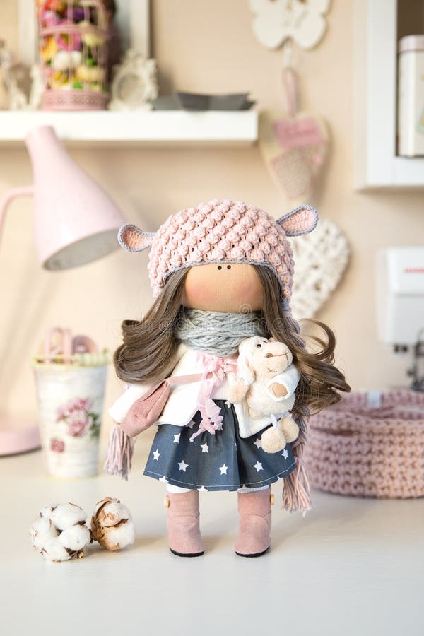 Handmade doll stock photo. Image of knit, popsy, dolls - 64186298