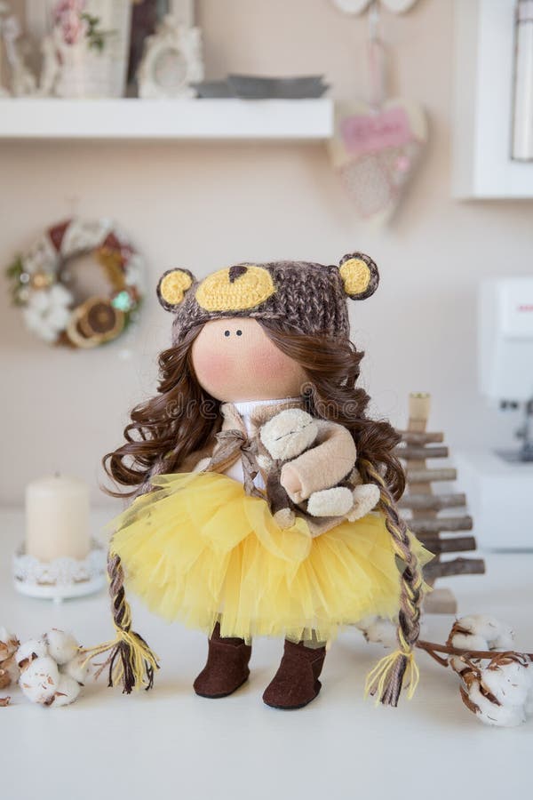 Handmade doll stock photo. Image of kukla, handmade, knitting - 64186356