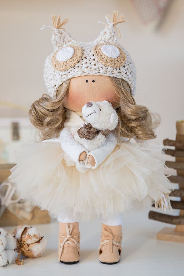 Handmade doll stock photo. Image of interior, needlework - 64186358