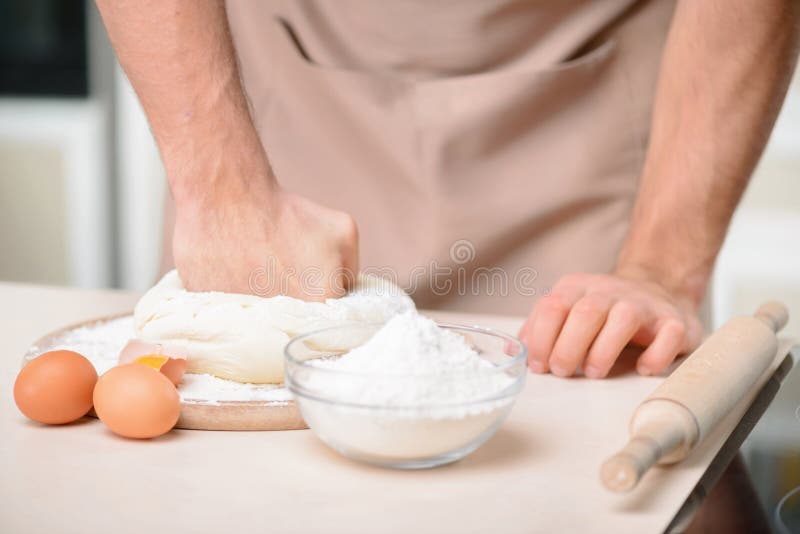 Handmade Dough-producing Process Stock Photo - Image of battledore ...