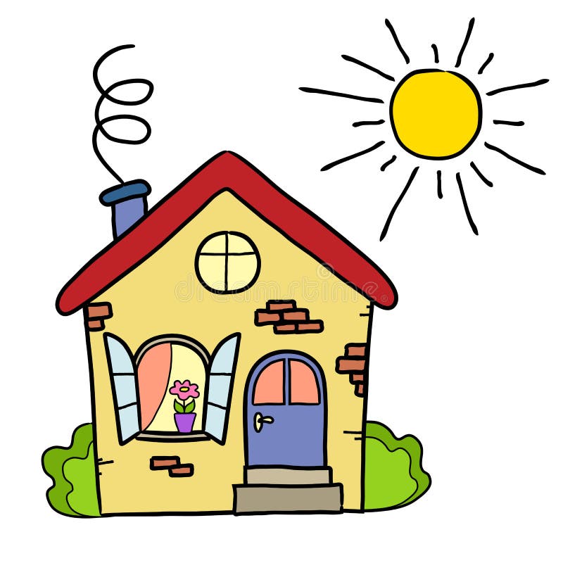 The Handmade Drawing Country House Stock Vector - Illustration of roof ...