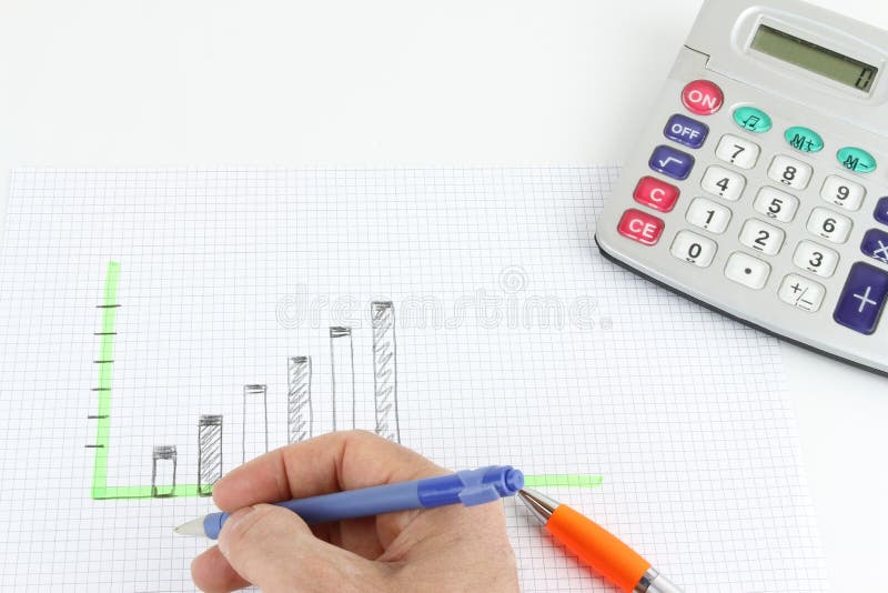Handmade Drawing - Study of a Graph on a Sheet of Paper Stock Image ...