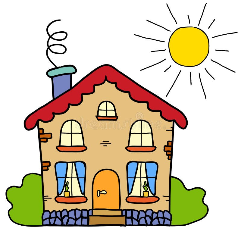 The Handmade Drawing Summer Country House Stock Illustration ...