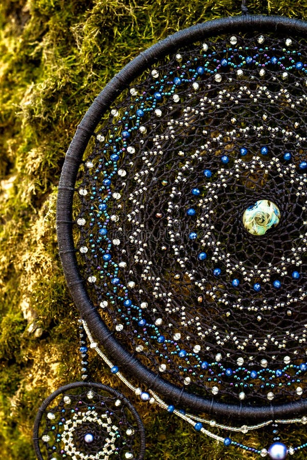 Handmade Dream Catcher with Feathers Threads and Beads Rope Hanging ...