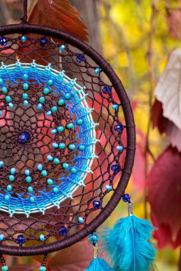 Handmade Dream Catcher with Feathers Threads and Beads Rope Hanging ...