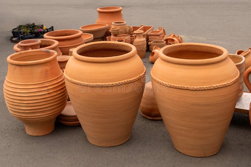 Handmade Earth Ware Pots Outside Stock Photo - Image of traditional ...