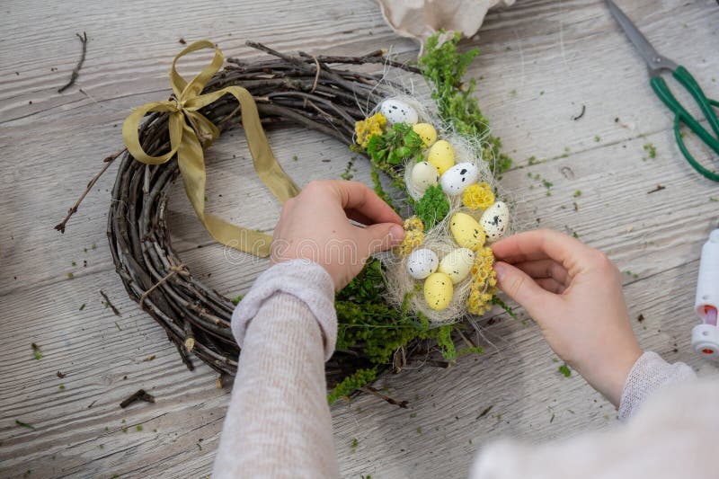 Easter Egg Wreath Holiday Decor Nutrient-rich Matcha Drink with Macaron ...