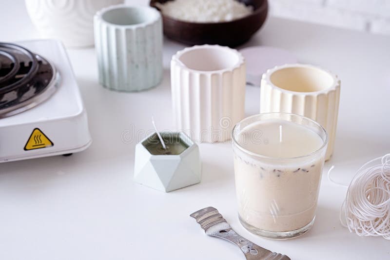 Handmade Ecological and Vegan Soy Wax Candles. Mock Up, Space for Text ...